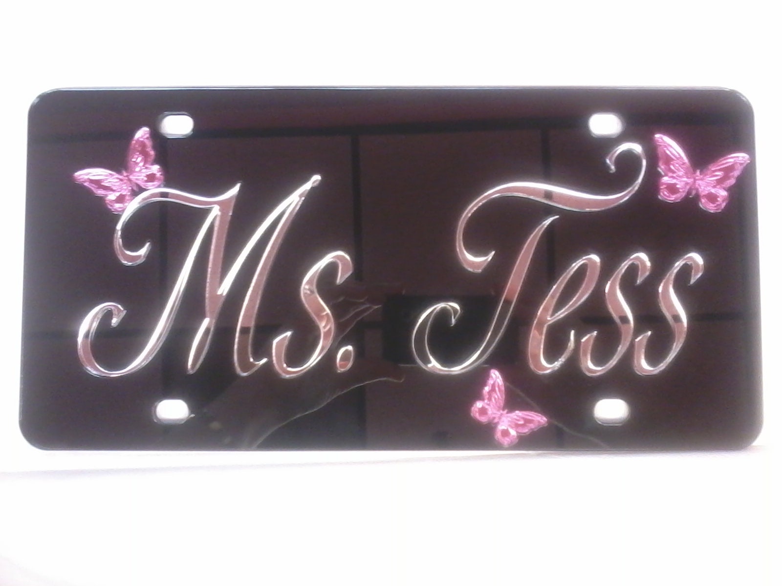 Butterfly License Plate This is A Sample We Can Put Any Name | Etsy