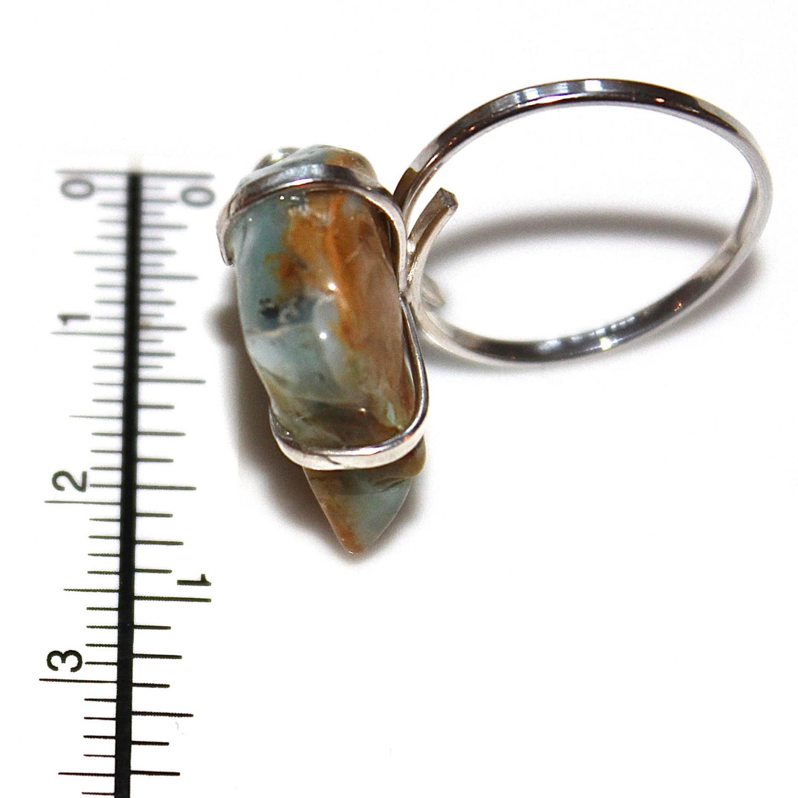 Natural Blue Peruvian Opal Ring Blue Opal Ring Sterling Silver | Etsy