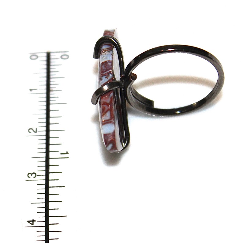 Red Fossil Wood Ring Bright Red Ring Fossil Ring Wood Jewelry ...