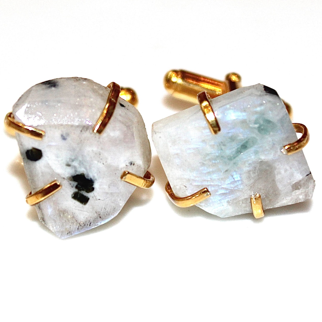 Raw Moonstone Cuff Link Cuff Links Moonstone Link Mens Cufflink Mens ...