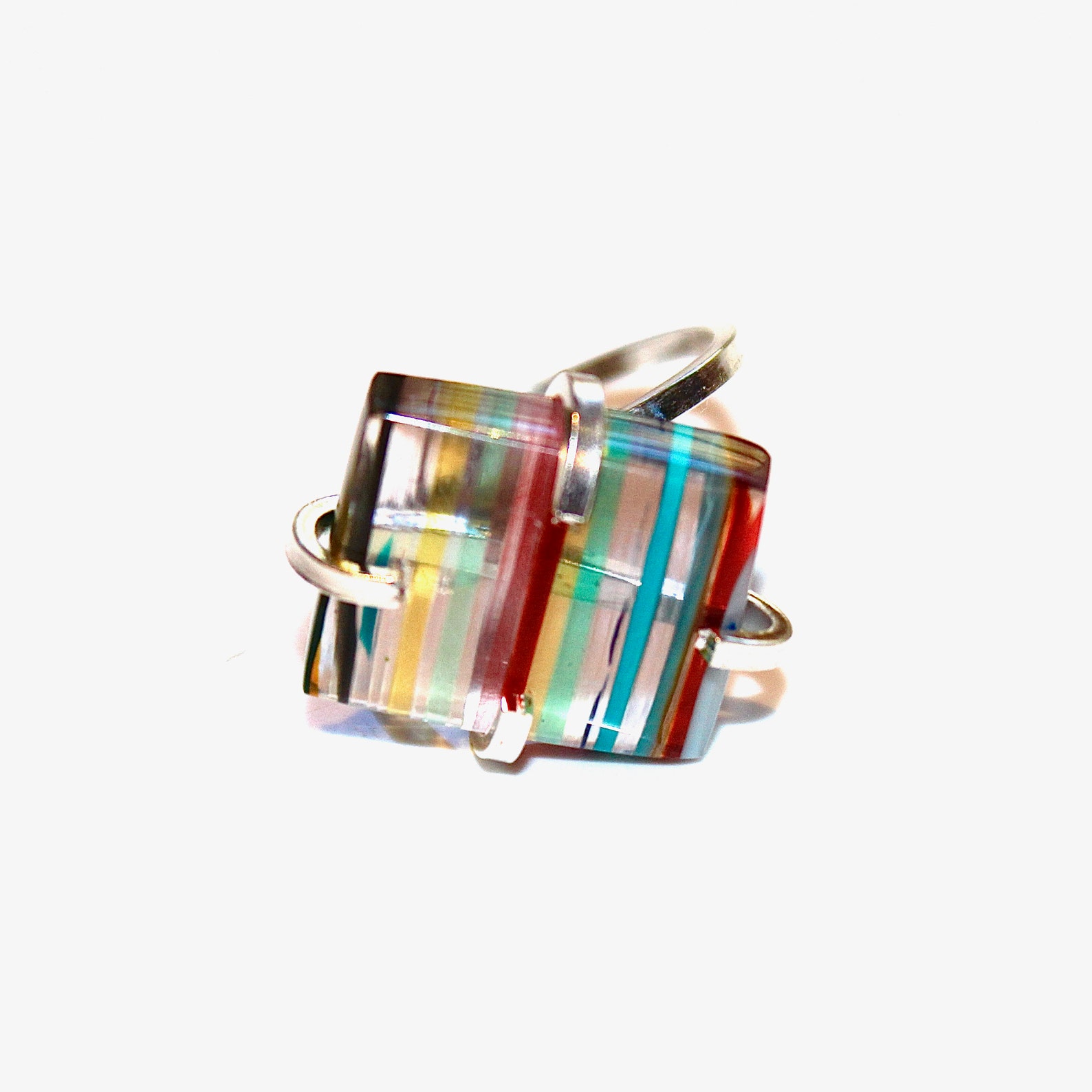 Surfite Ring Rainbow Ring Surfite Jewelry Striped Ring Chunky - Etsy