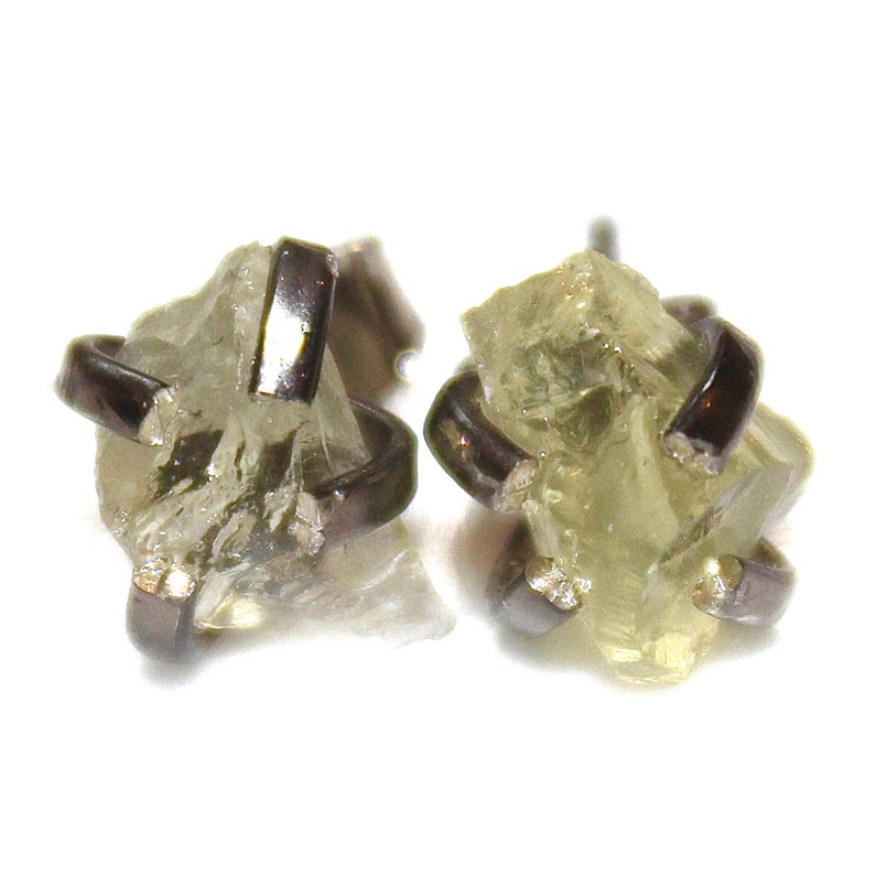 Lemon Quartz Earring Yellow Earring Raw Yellow Quartz Rough - Etsy