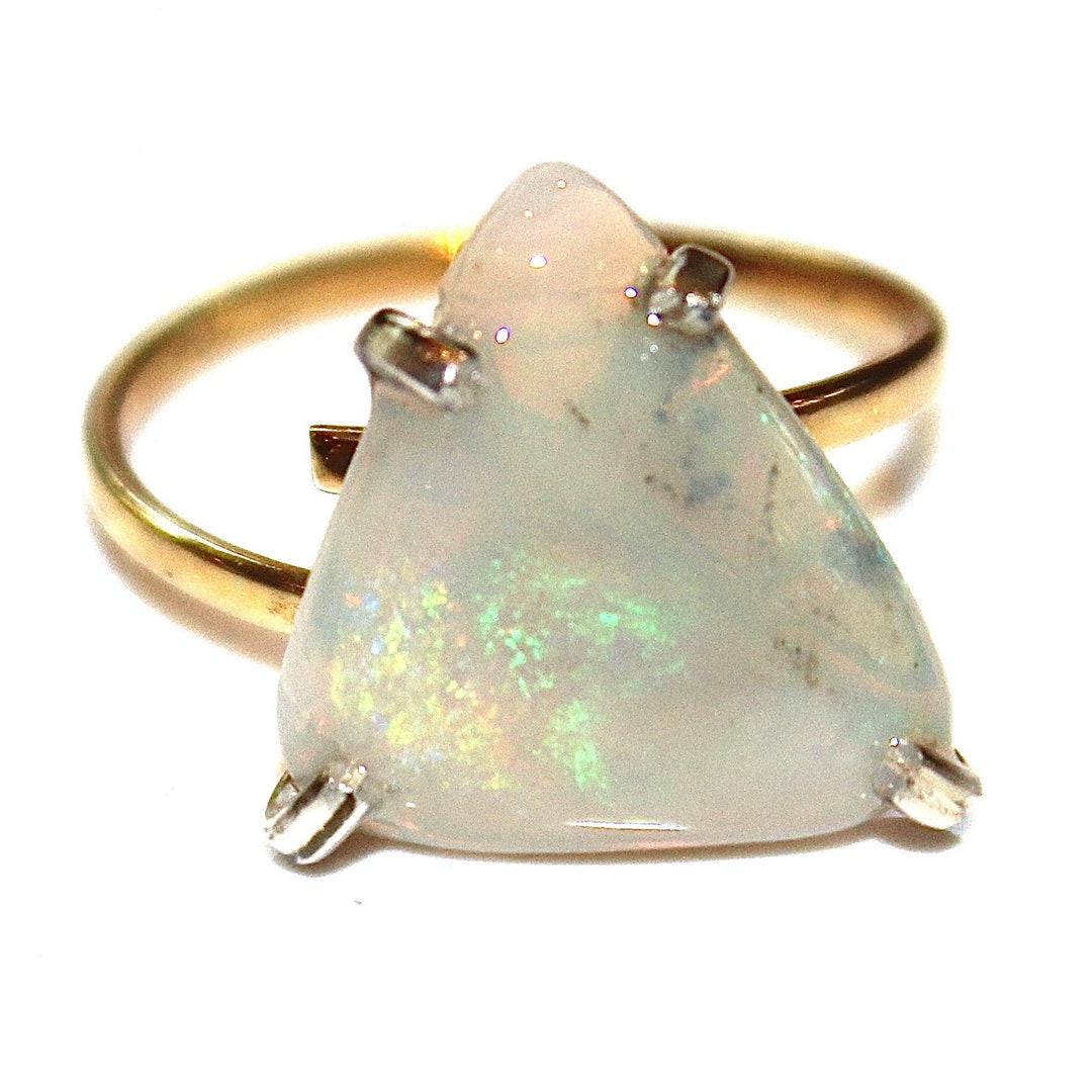 Australian Opal Ring Slab Ring Large Opal Jewelry Opal Nugget Chunky ...