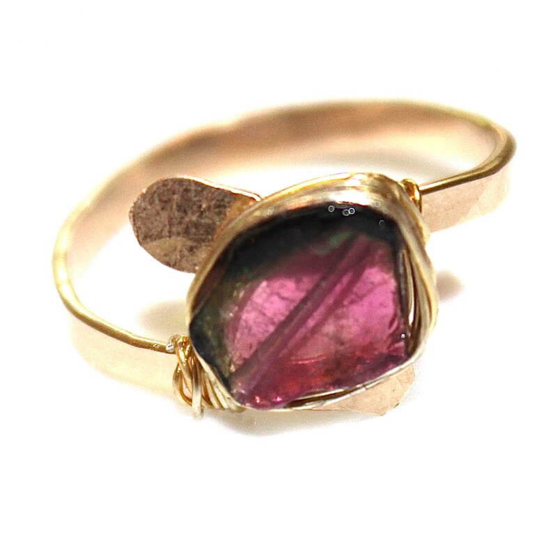 Watermelon Tourmaline Ring Watermelon Ring Modern Ring Wedding Ring ...