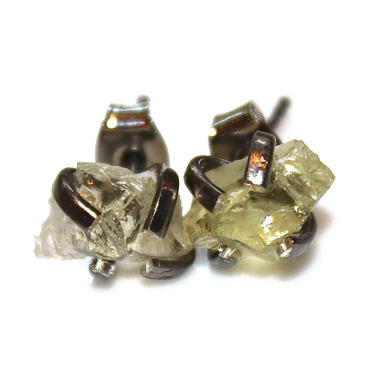Lemon Quartz Earring Yellow Earring Raw Yellow Quartz Rough - Etsy