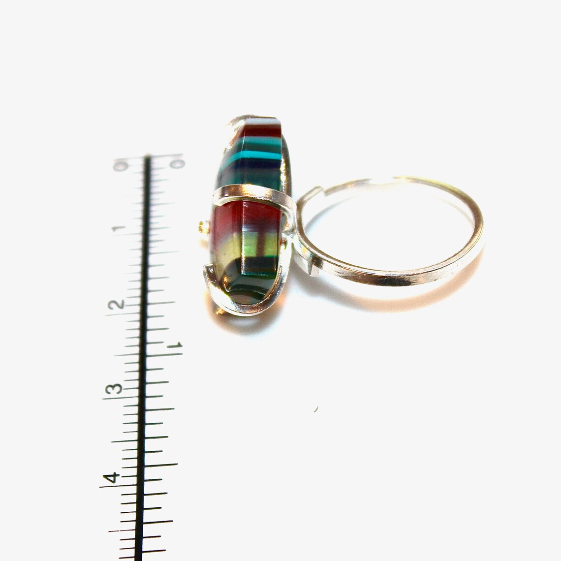 Surfite Ring Rainbow Ring Surfite Jewelry Striped Ring Chunky | Etsy