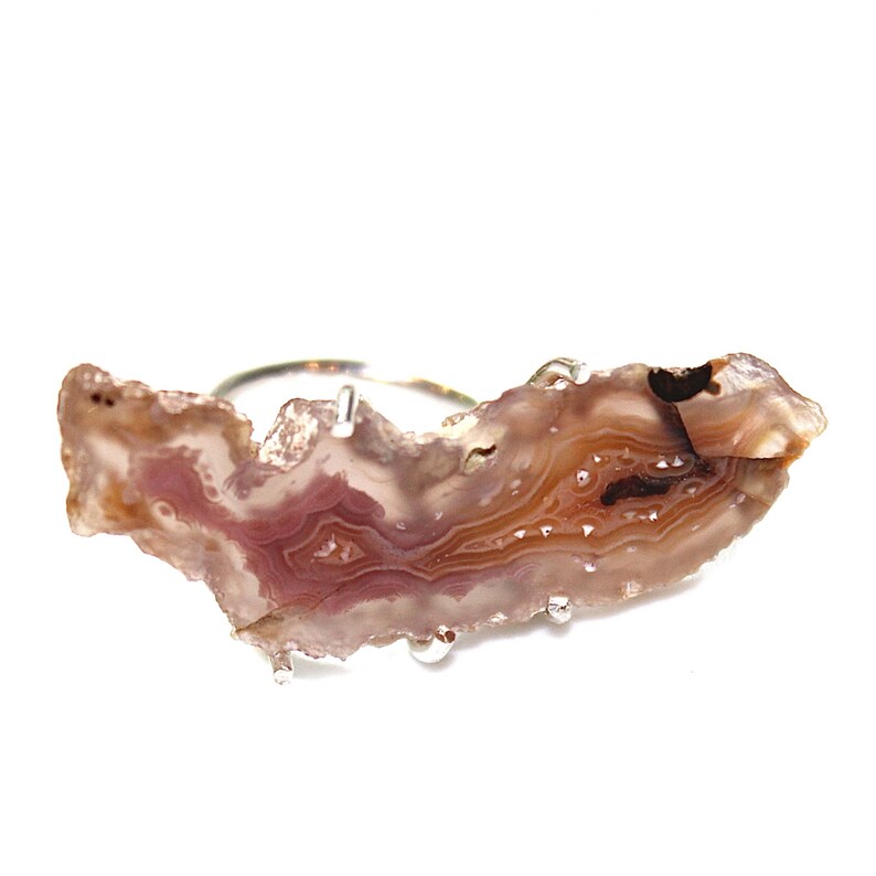 Raw Agate Slice Ring Agate Ring Raw Ring Statement Ring Natural Stone ...