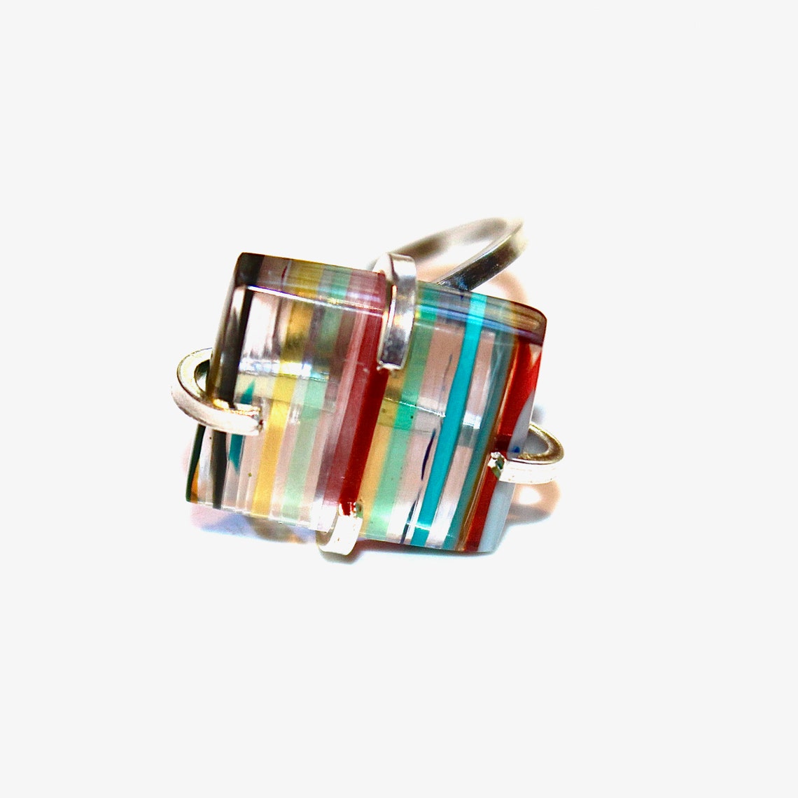 Surfite Ring Rainbow Ring Surfite Jewelry Striped Ring Chunky | Etsy