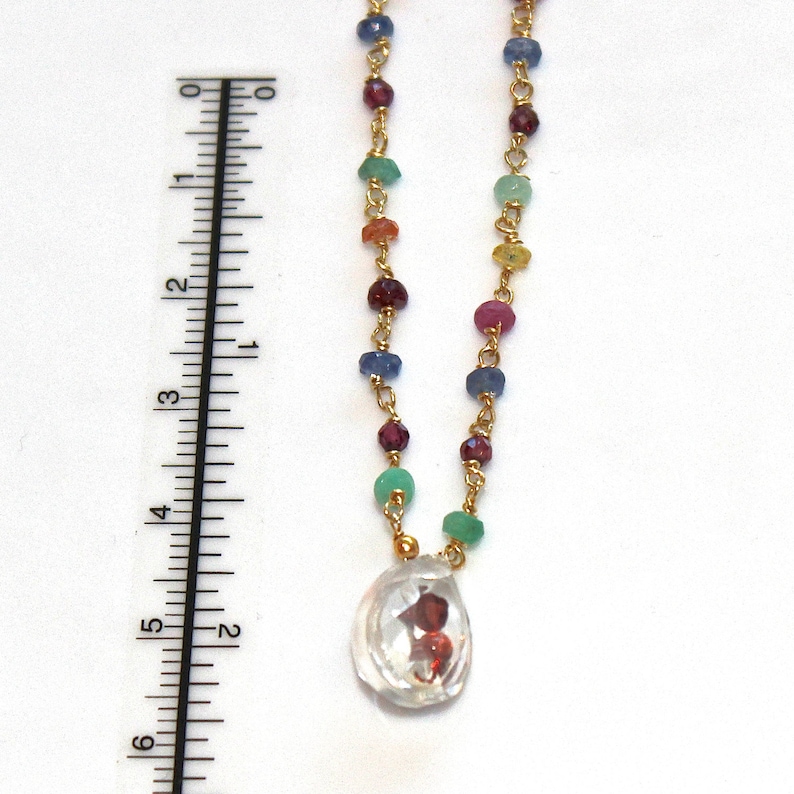 Rock Crystal Necklace Red Garnet Necklace Shaker Necklace January ...