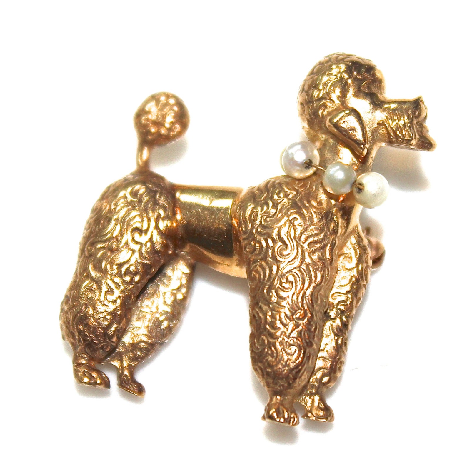 Vintage Poodle Pin 14k Gold Pin Dog Pin Vintage Jewelry 1950s - Etsy