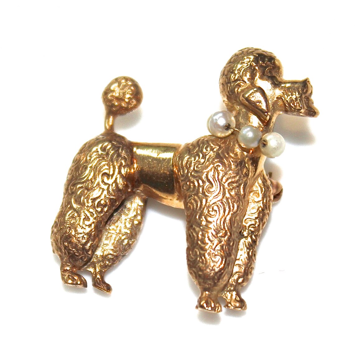 Vintage Poodle Pin 14k Gold Pin Dog Pin Vintage Jewelry 1950s - Etsy