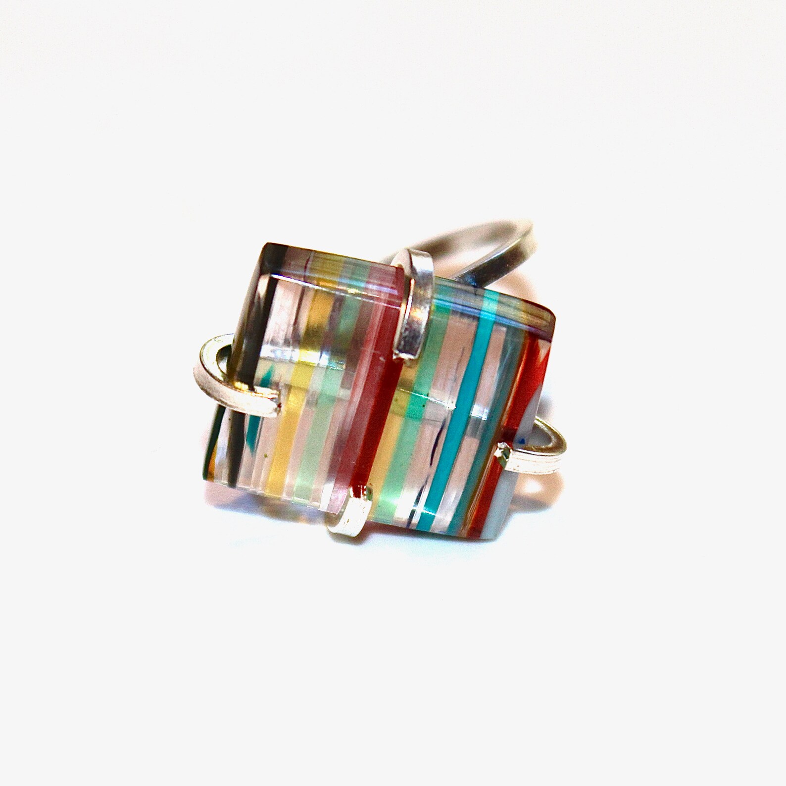 Surfite Ring Rainbow Ring Surfite Jewelry Striped Ring Chunky | Etsy