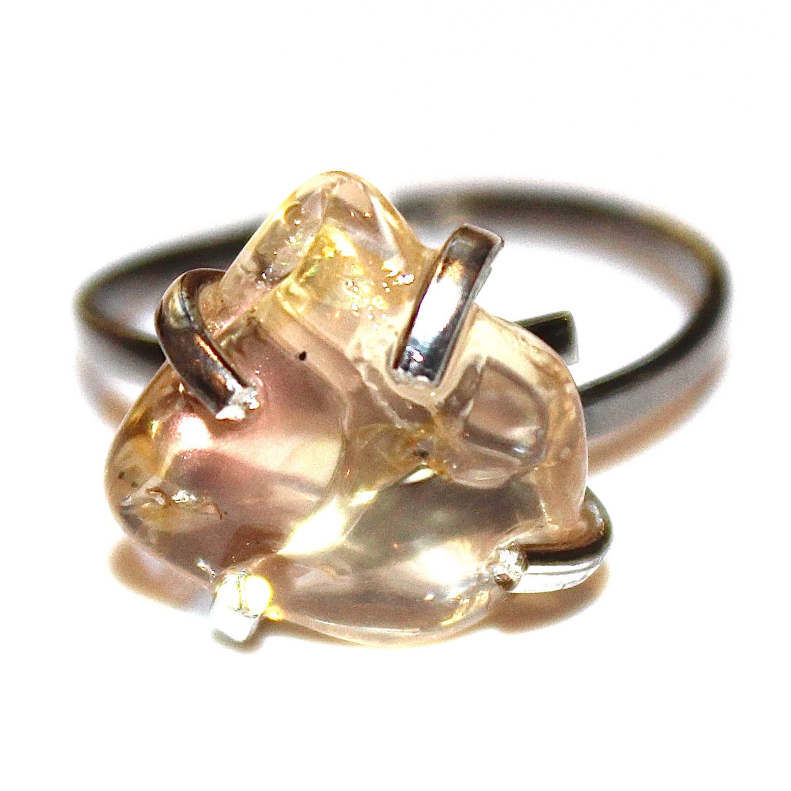Oregon Sunstone Ring Peach Sunstone Jewelry Black Gold Ring - Etsy