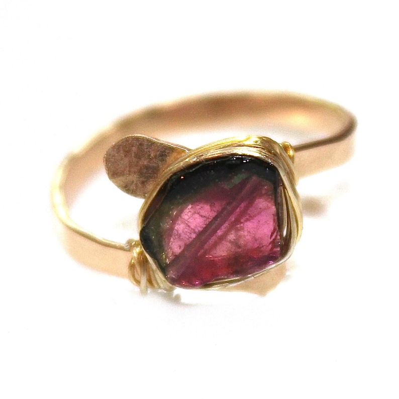 Watermelon Tourmaline Ring Watermelon Ring Modern Ring Wedding Ring ...