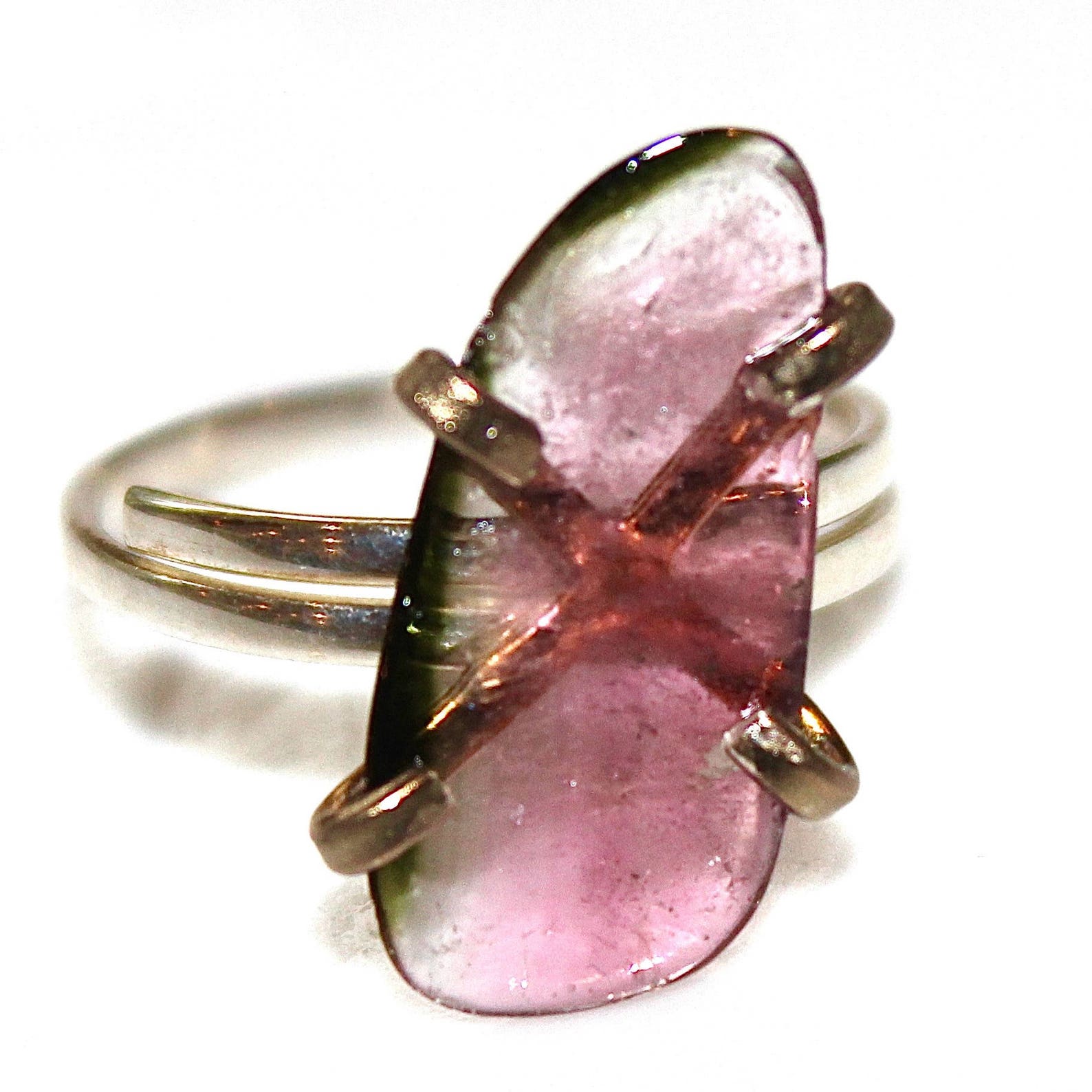 Tall Watermelon Slice Tourmaline Ring Tourmaline Ring Raw Ring ...