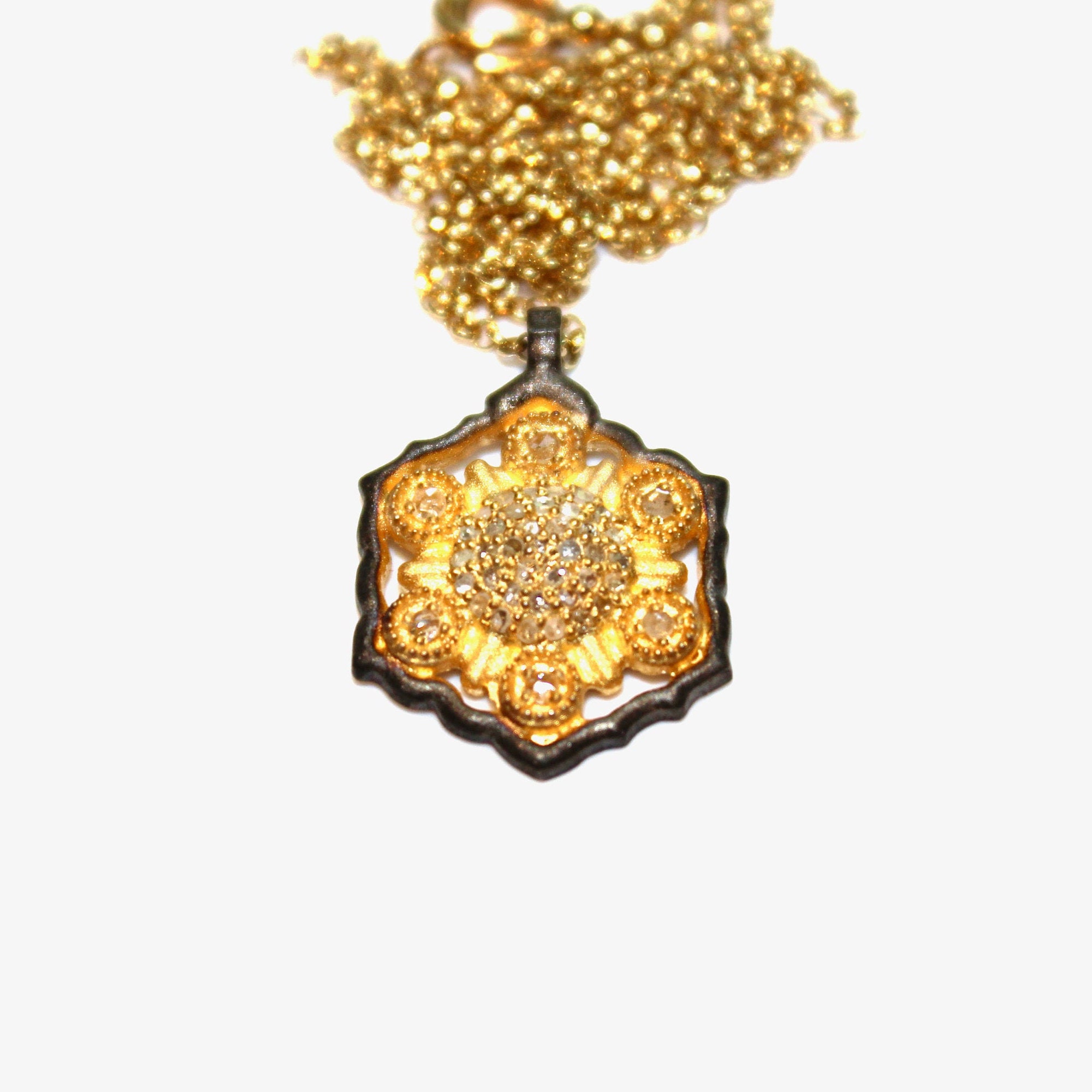 Diamond Flower Necklace Diamond Necklace Flower Necklace | Etsy