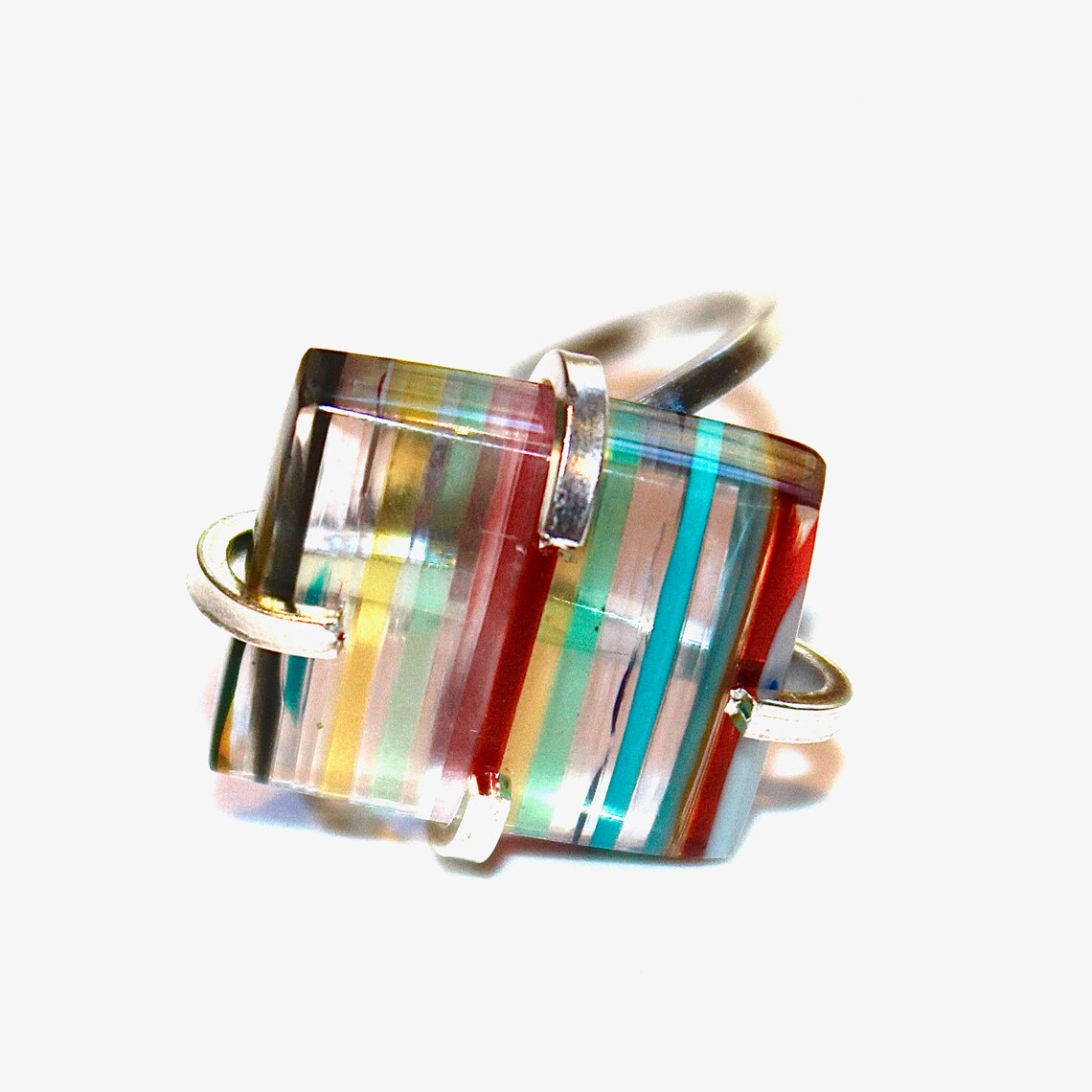 Surfite Ring Rainbow Ring Surfite Jewelry Striped Ring Chunky | Etsy