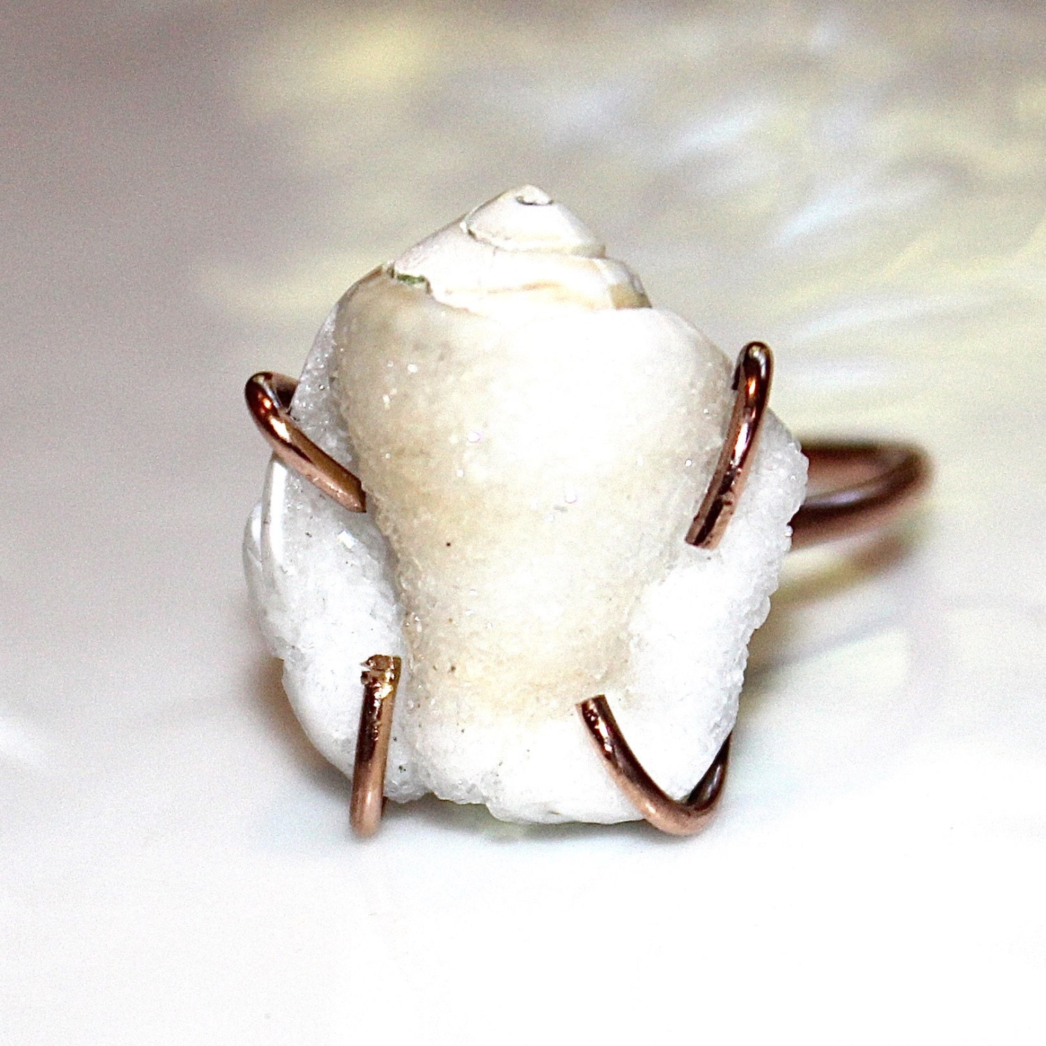 Fossil Shell Ring Beach Ring Shell Jewelry Druzy Ring Drusy | Etsy