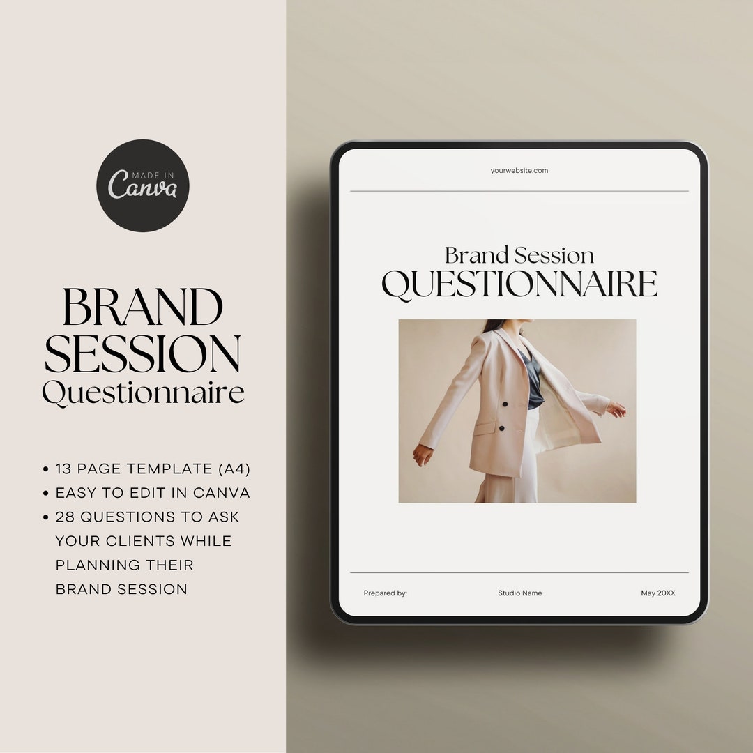 Brand Session Questionnaire Template – Canva Editable Photography Form ...
