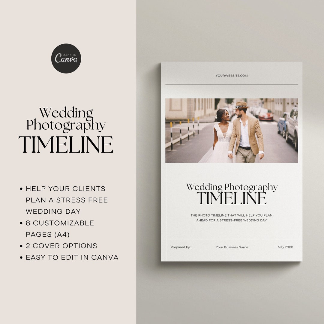 Wedding Timeline Template- Wedding Photographer Canva Templates ...