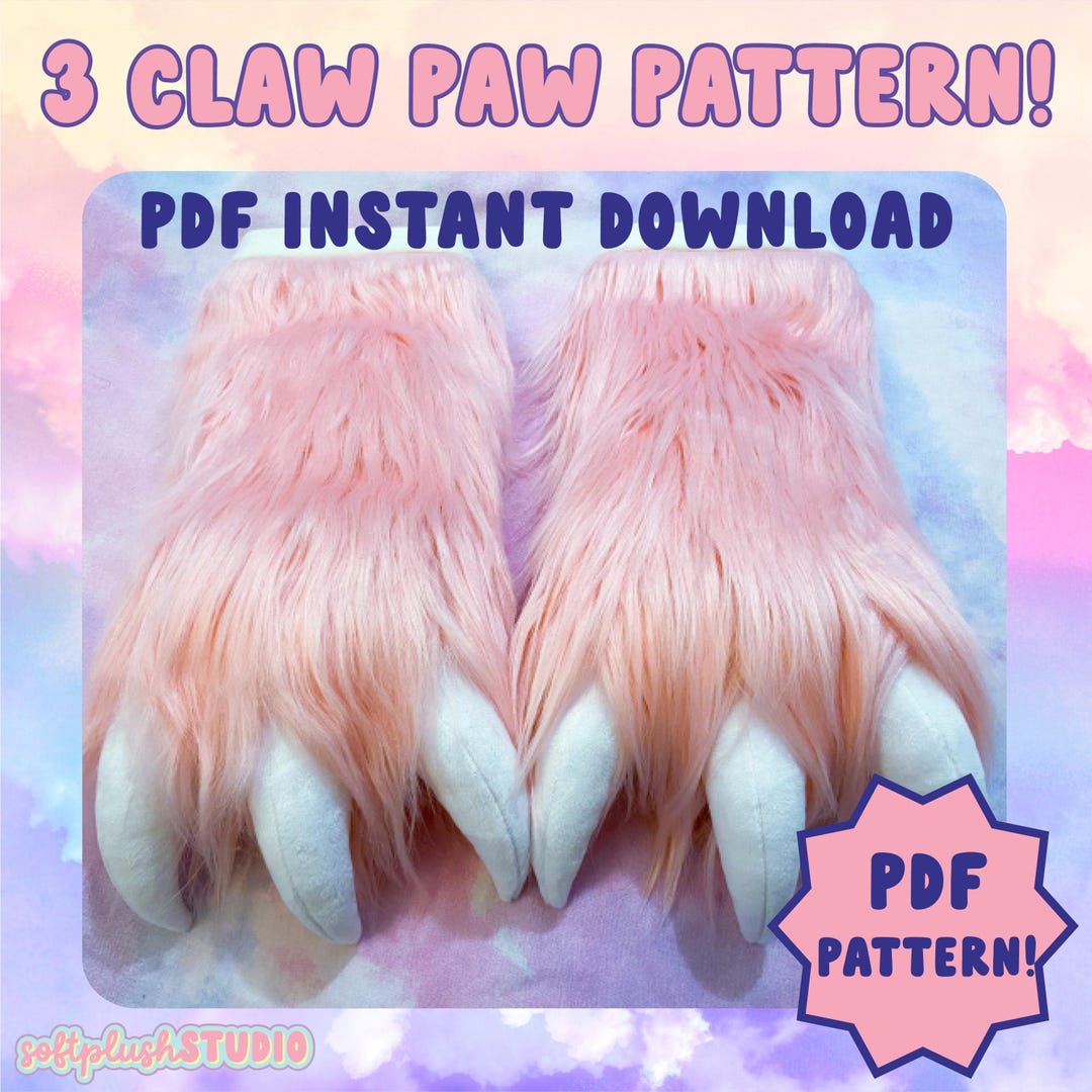 Monster Puffy Paws Giant Claws *PDF DOWNLOAD* Sewing Pattern and ...