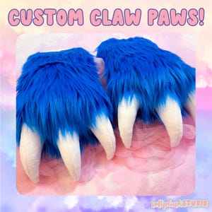 Puffy Claw Paws *custom Made to Order* Pastel Black Fur Suit Claws for ...