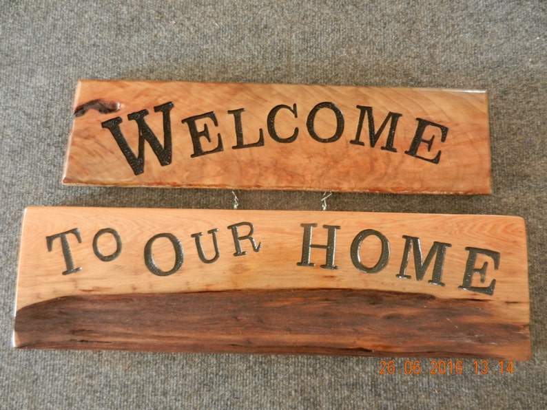Hand Carved Sign on Pecky Cypress Dead Head Wood welcome to - Etsy