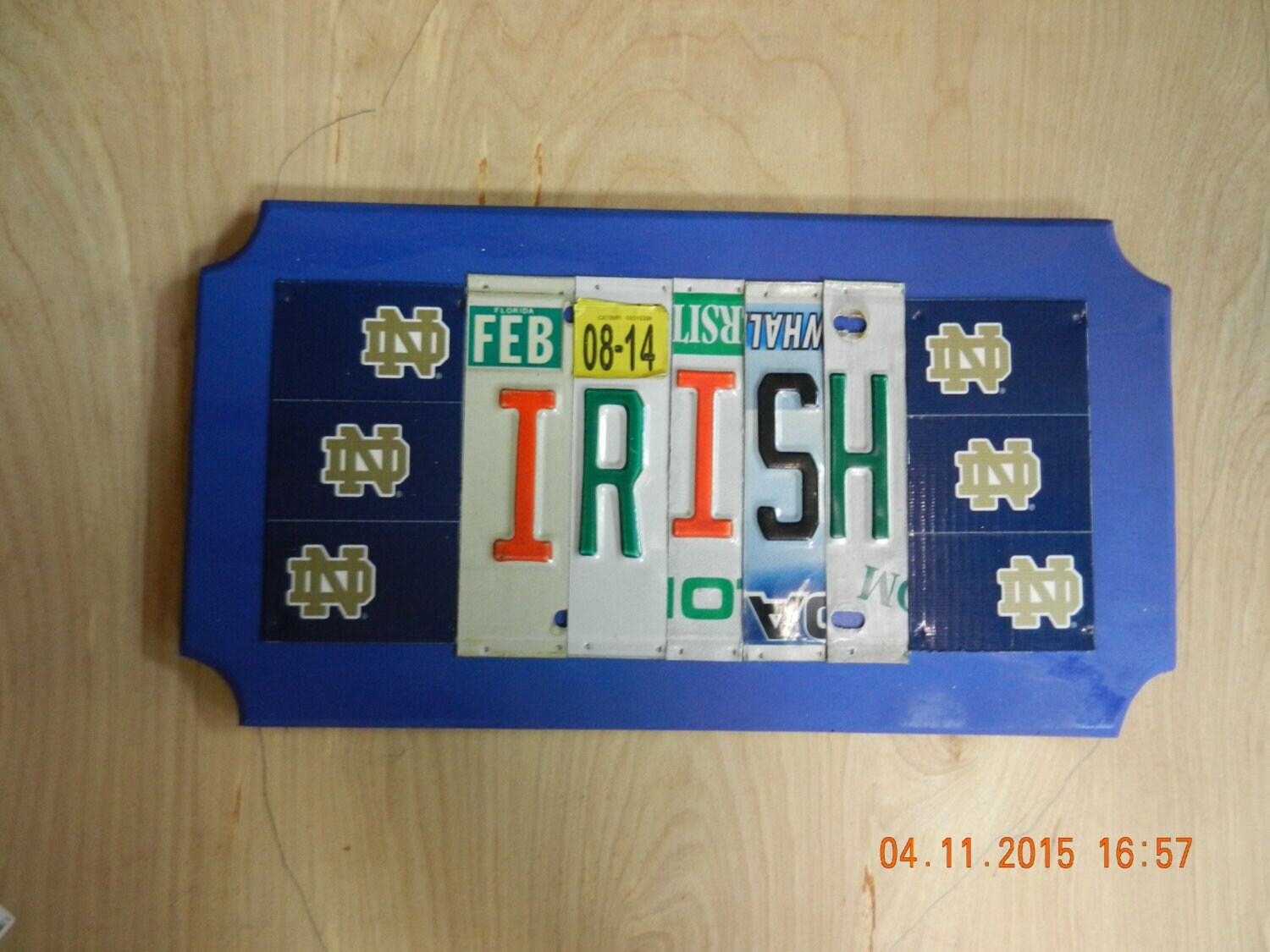 Irish License Plate Sign With Notre Dame Logo for Notre Dame Irish - Etsy