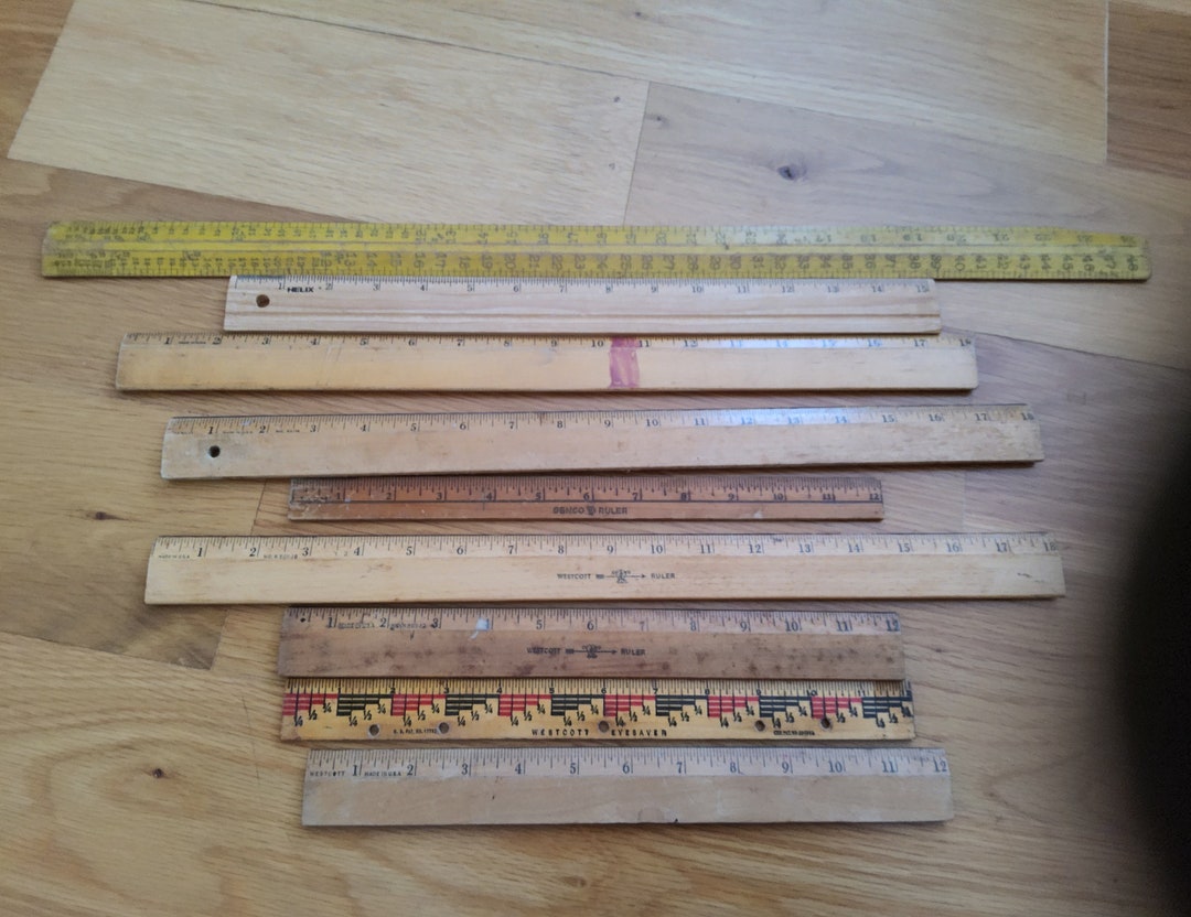 Vintage Wood Rulers Westcott, Senco, Helix and Unknown - Etsy