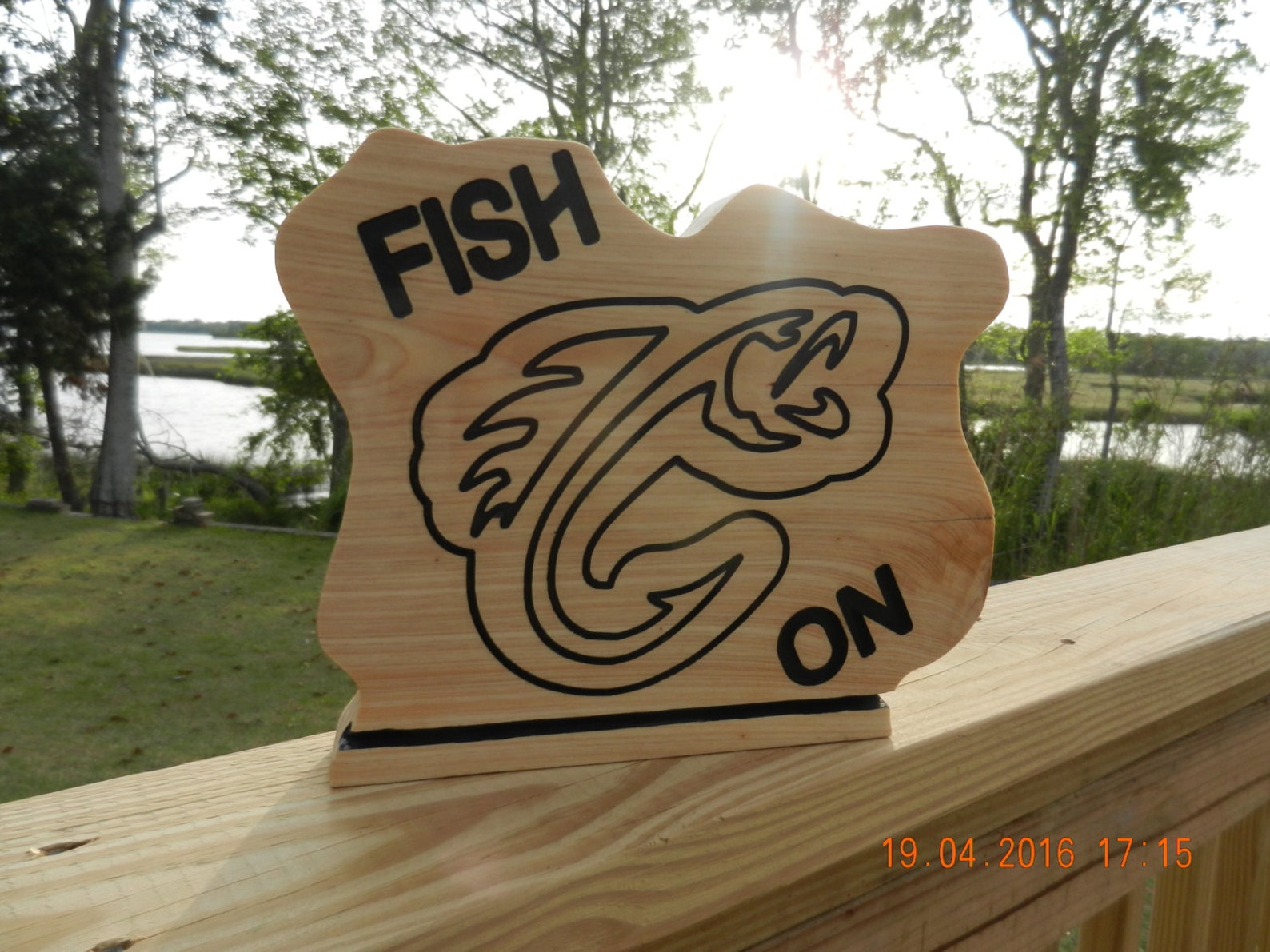 Hand Carved Sign on Wood Fish on Sign - Etsy