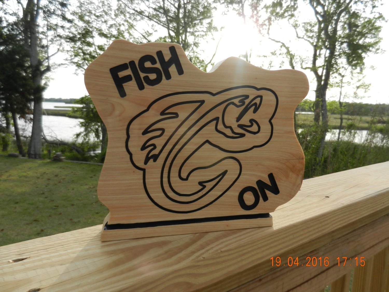 Hand Carved Sign on Wood Fish on Sign - Etsy