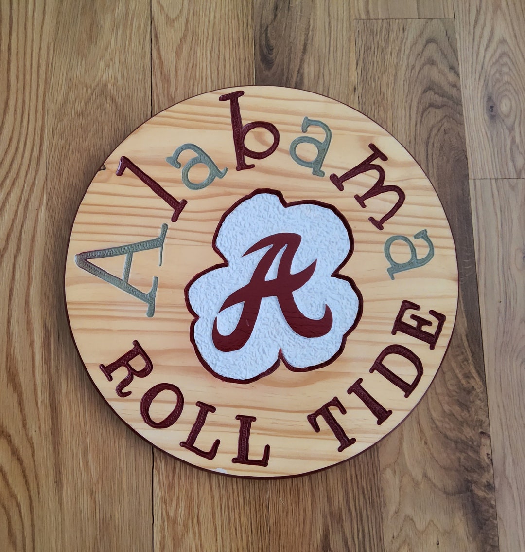 Alabama Roll Tide Hand Carved Wood Sign - Etsy