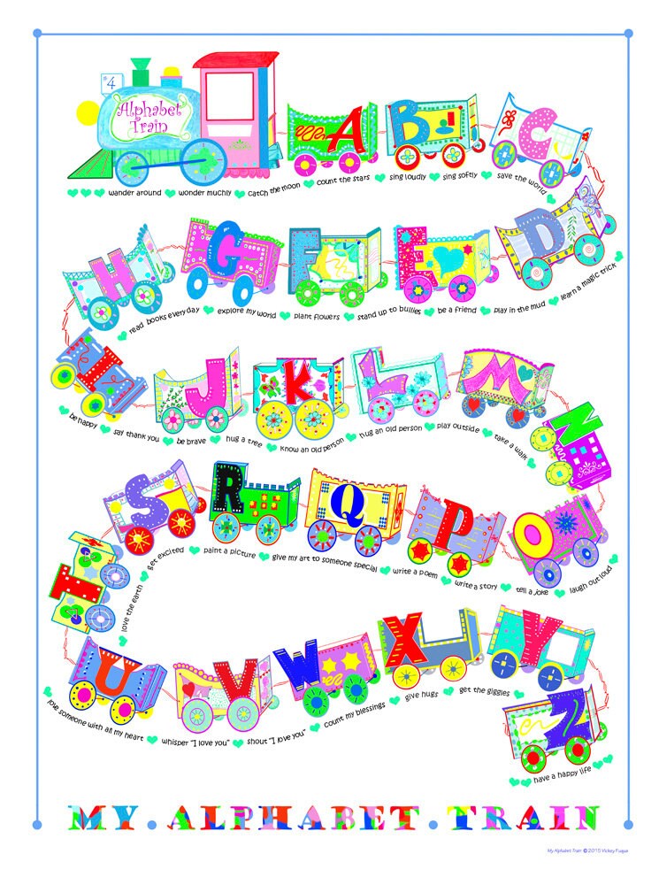 ALPHABET TRAIN POSTER Personalize with Child's Name and | Etsy