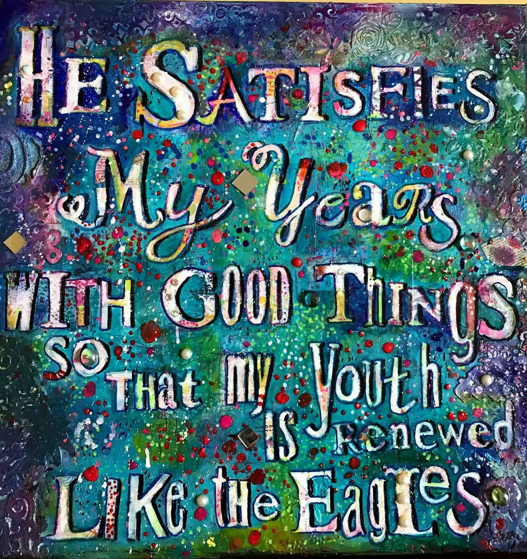 Scripture Mixed Media Collage Painting on Canvas - Etsy