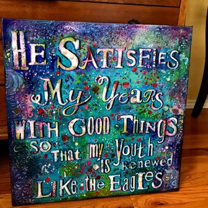 Scripture Mixed Media Collage Painting on Canvas - Etsy