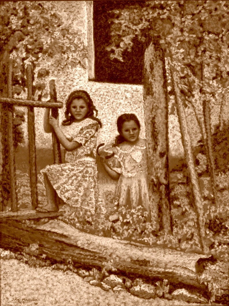 Honduran Girls Fine Art Sepia Print, Giclee Print, Two Young, Sisters ...