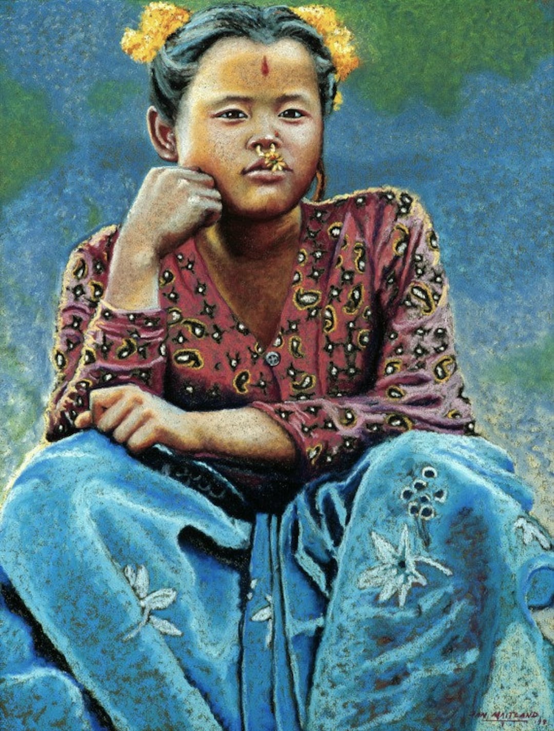 Nepalese Girl Portrait: Fine Art Giclee Print, Ethnic Dress - Etsy