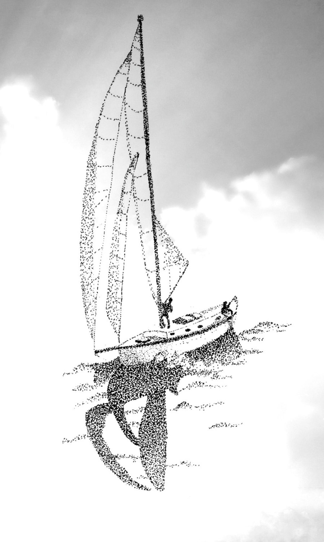 Sailboat Art Print: Pen & Ink Giclée, Black and White (5x7) - Etsy