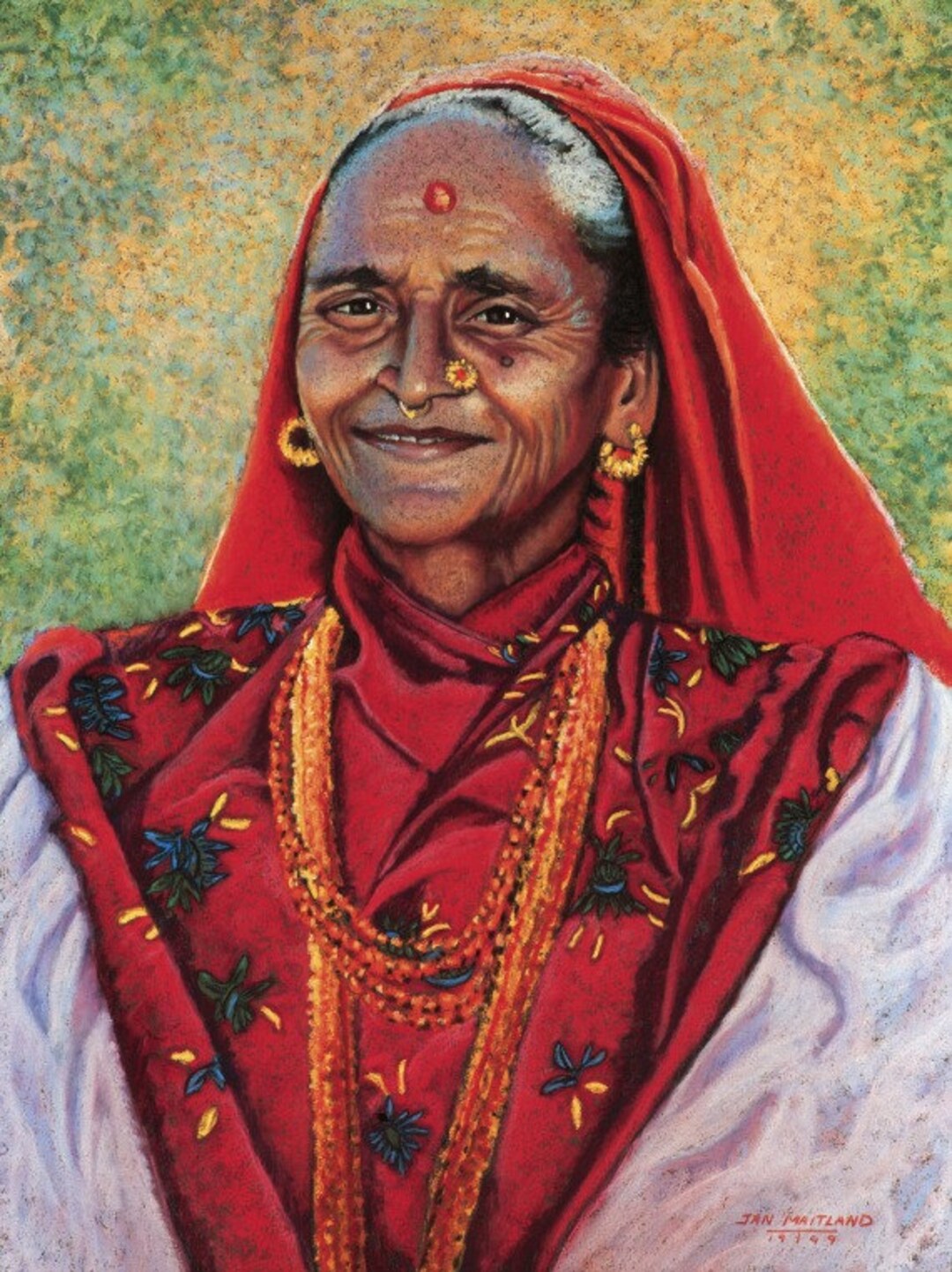 Nepalese Woman Portrait Art Print: Nepali Aama Giclee by Jan Maitland ...