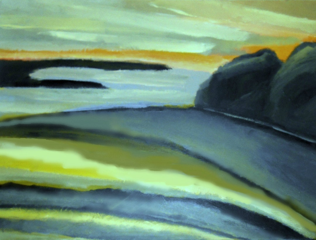 Sea Cliff Giclee Print: Signed Seascape Art by Robert Maitland (8" X 10 ...