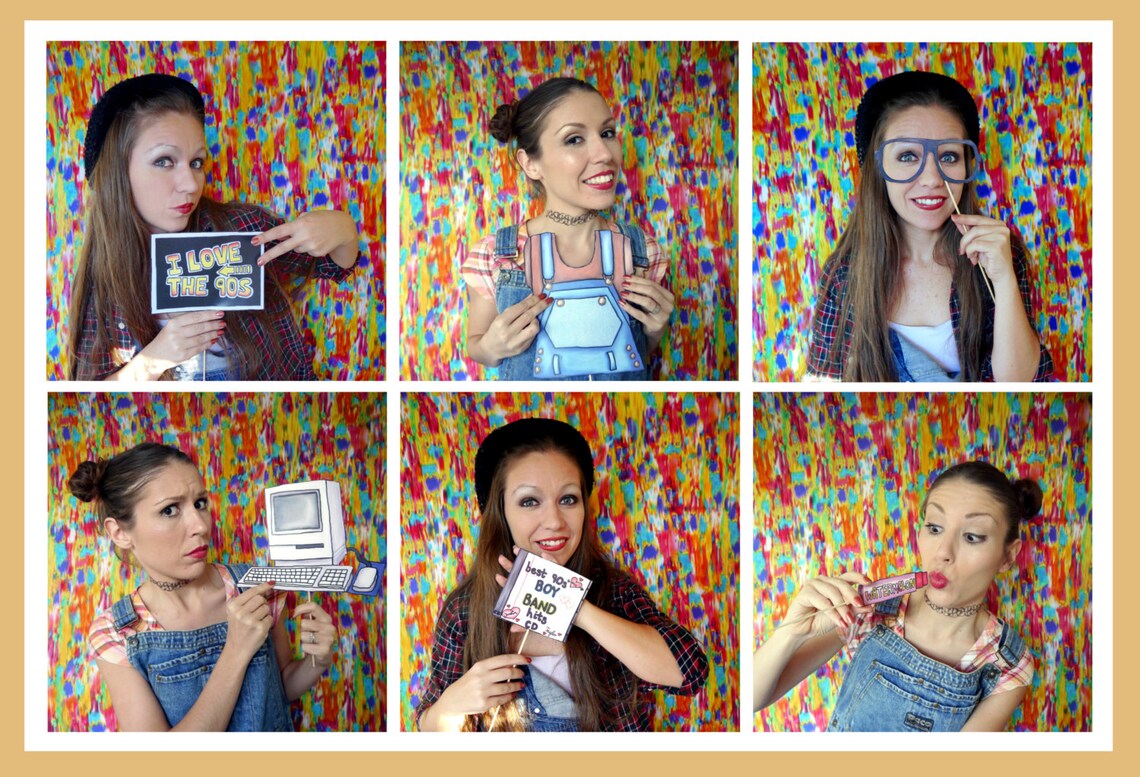 Nineties Photo Booth Props - Perfect for a Throw Back 90s Theme Party ...