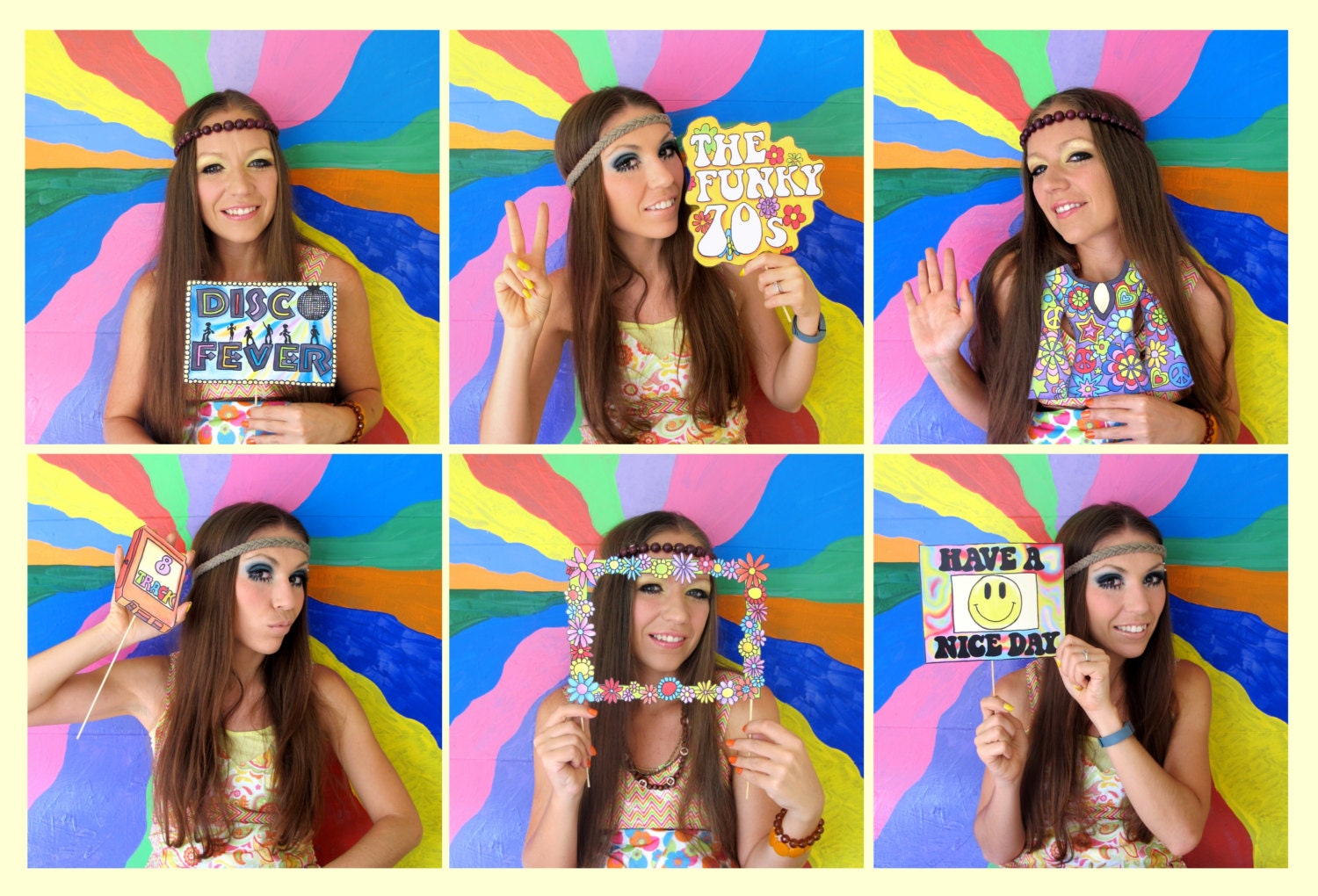 Seventies Photo Booth Props - Perfect for a Throw Back 70s Theme Party ...