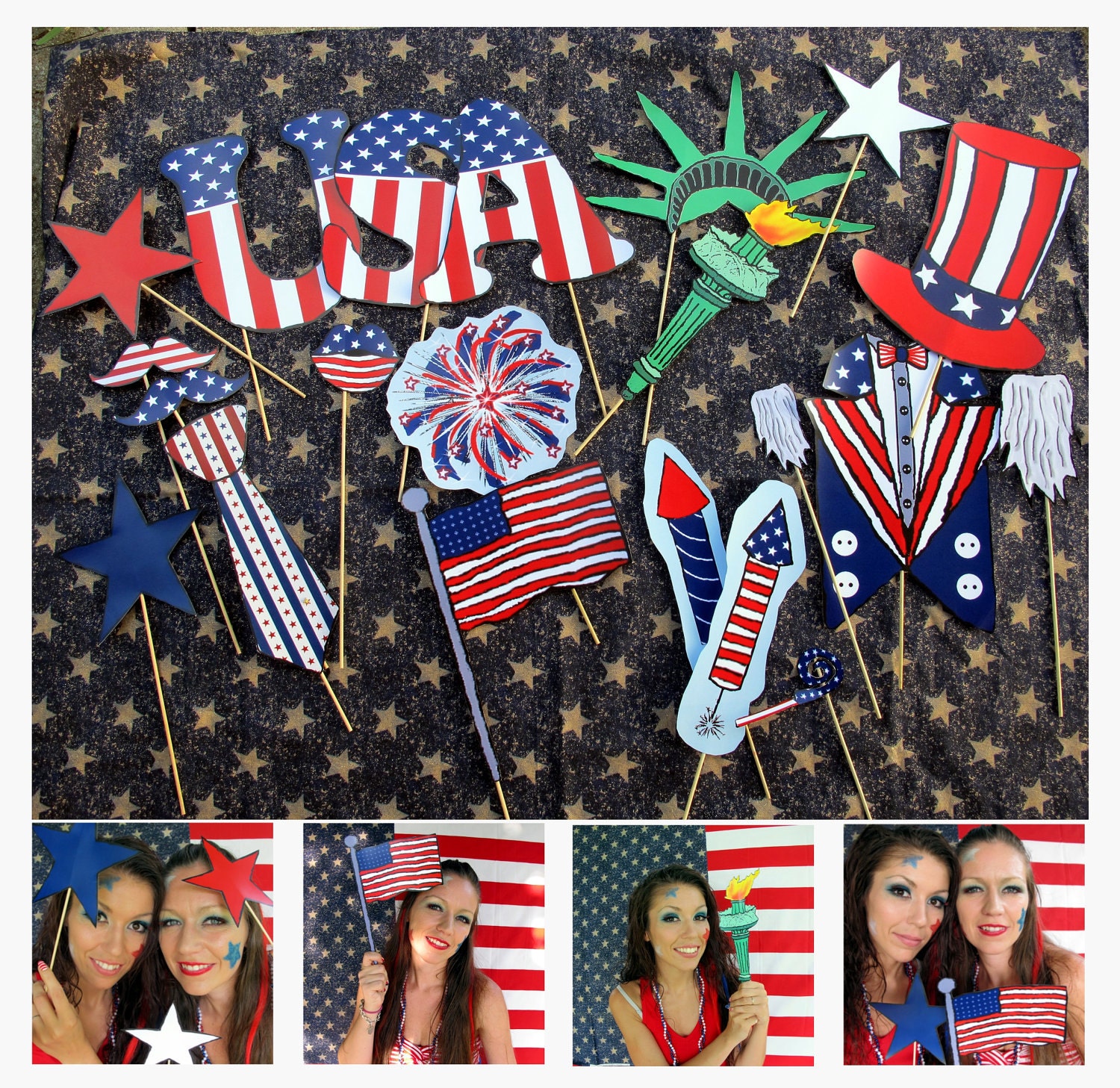 21 Patriotic USA Photo Booth Props - Perfect for Your American Party ...