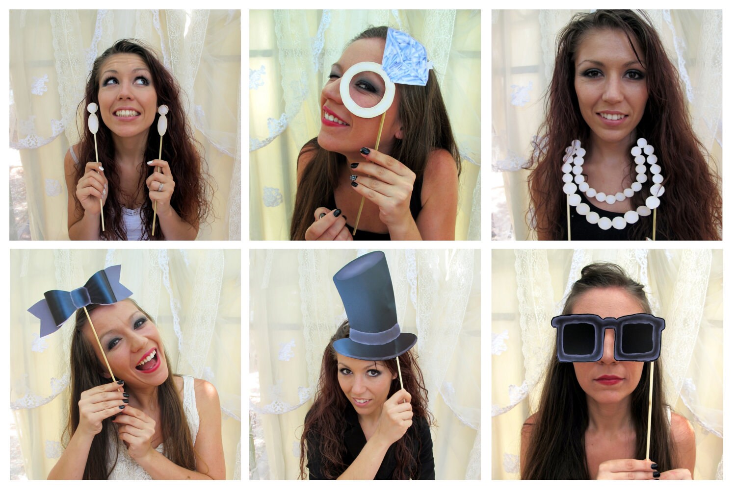 Elegant Wedding Photo Booth Props - Cartoon Style Also Great for Pearl ...