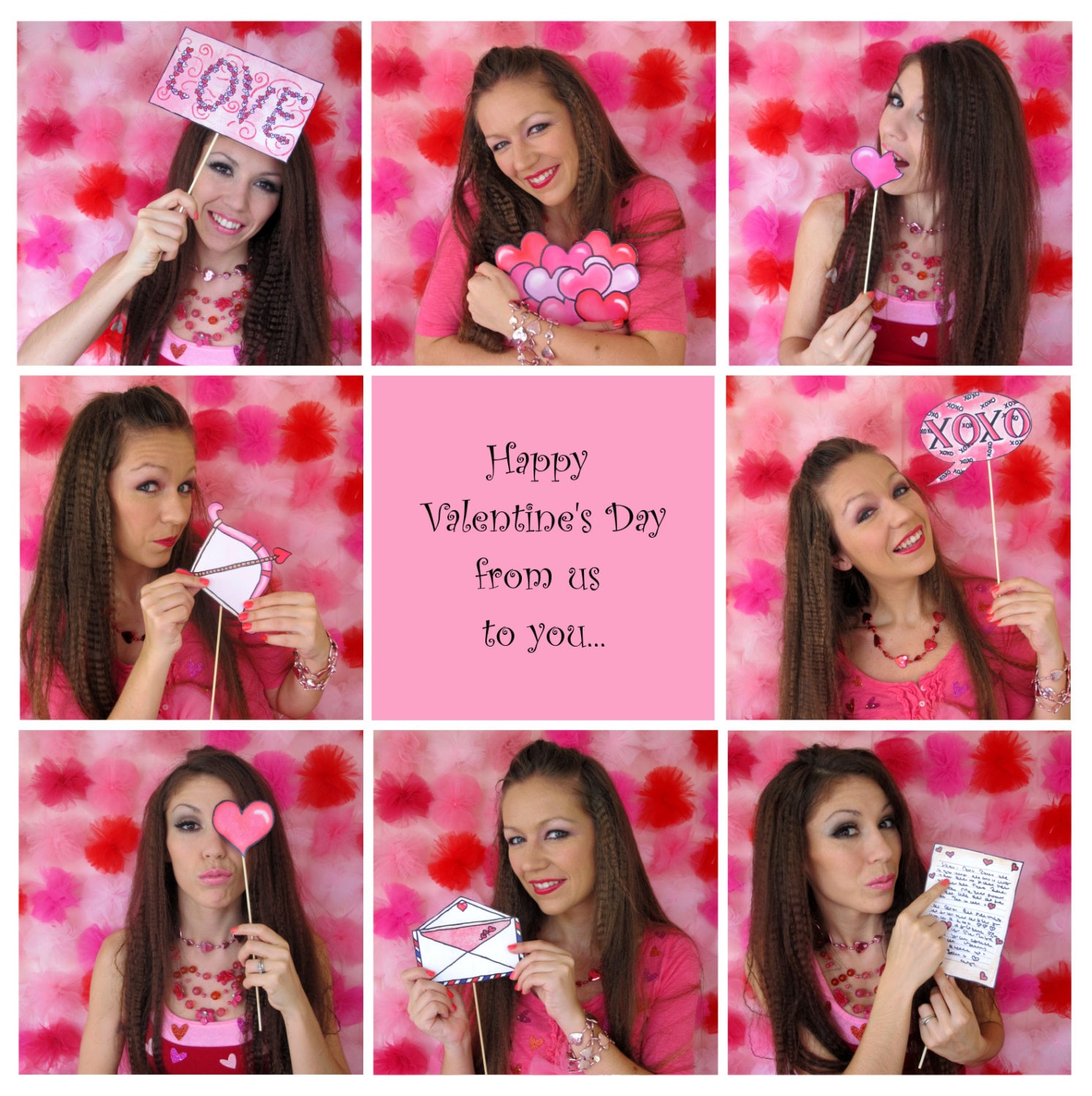 Valentine's Day Heart Photo Booth Props All About Love All About Hearts ...