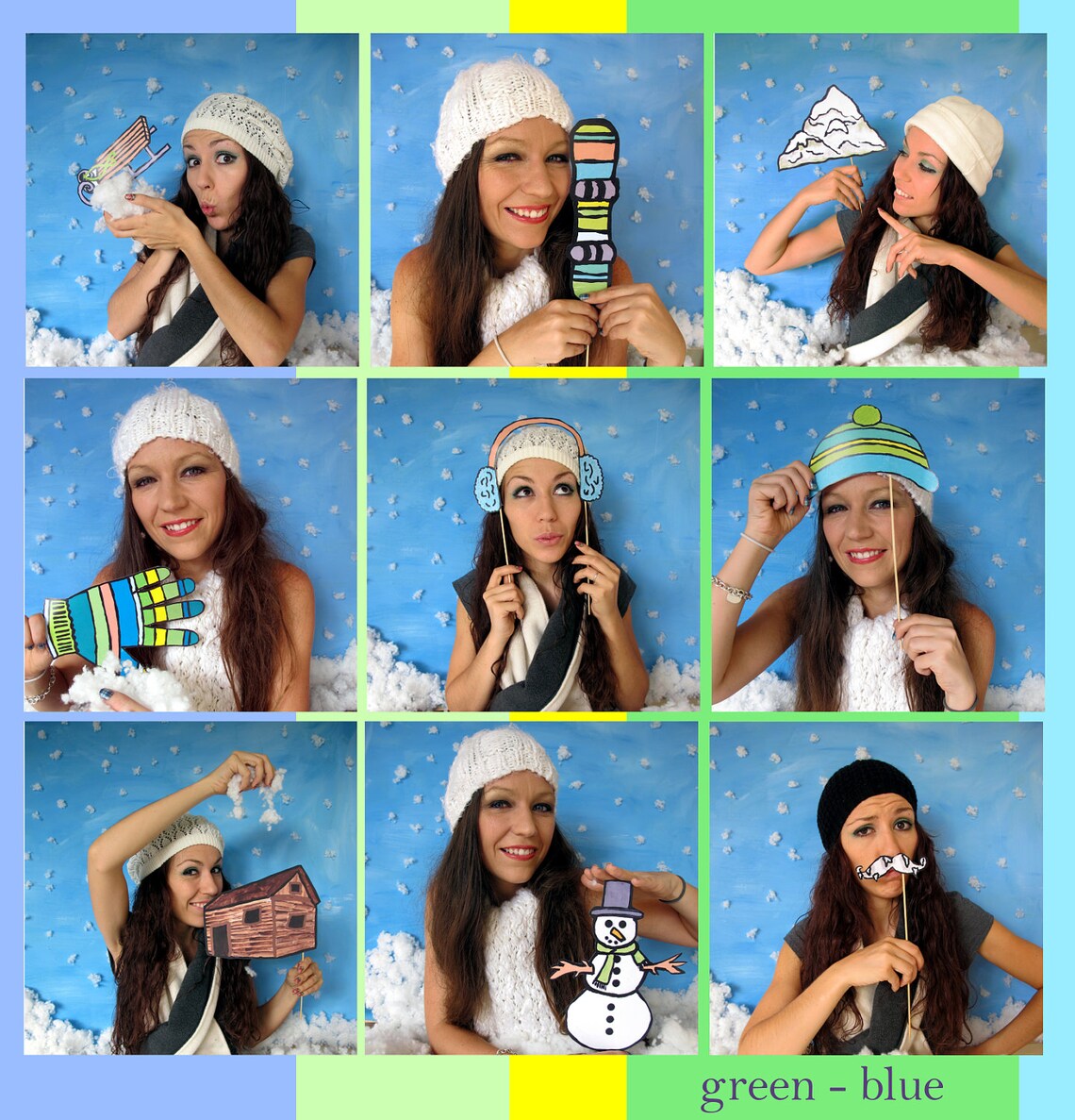 Winter Wonderland Outdoor Photo Booth Props - Winter Sports - Perfect ...