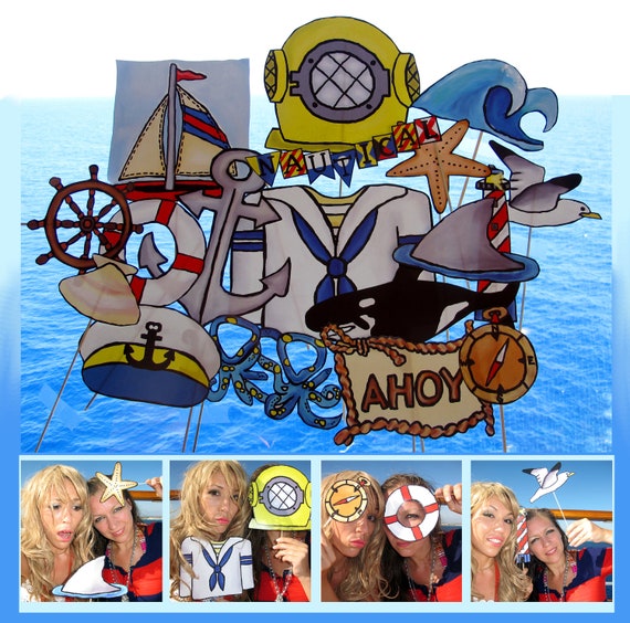 Nautical Photo Booth Props Perfect for Sailing Away or for a - Etsy