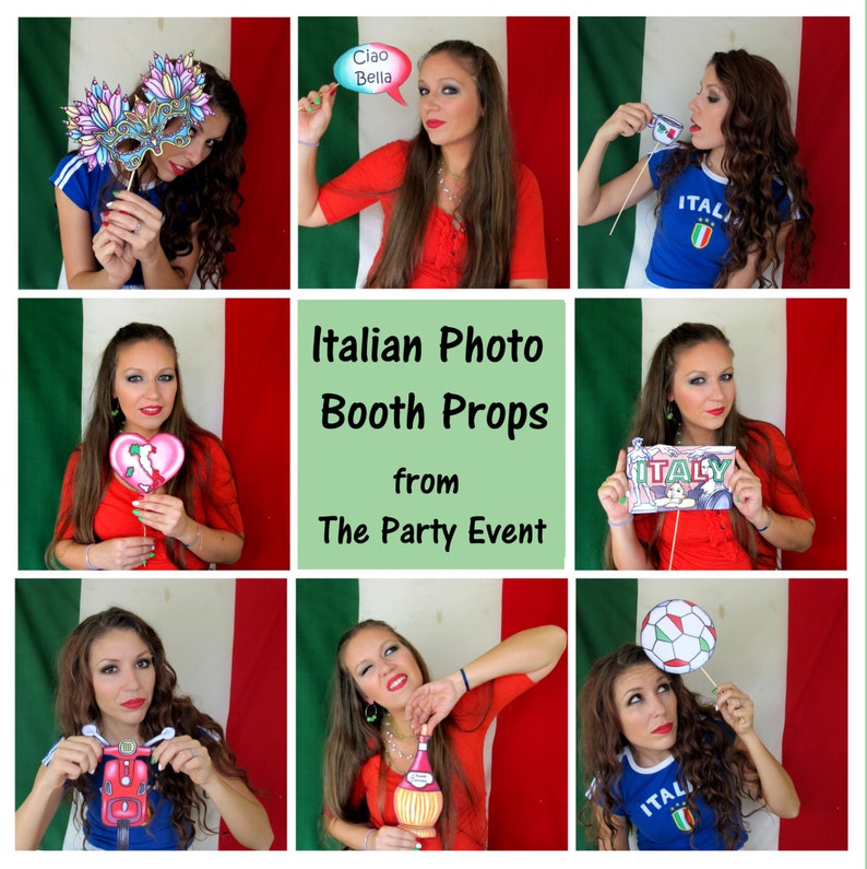 Italy Photo Booth Props - Perfect for Your Italian Party, to Celebrate ...