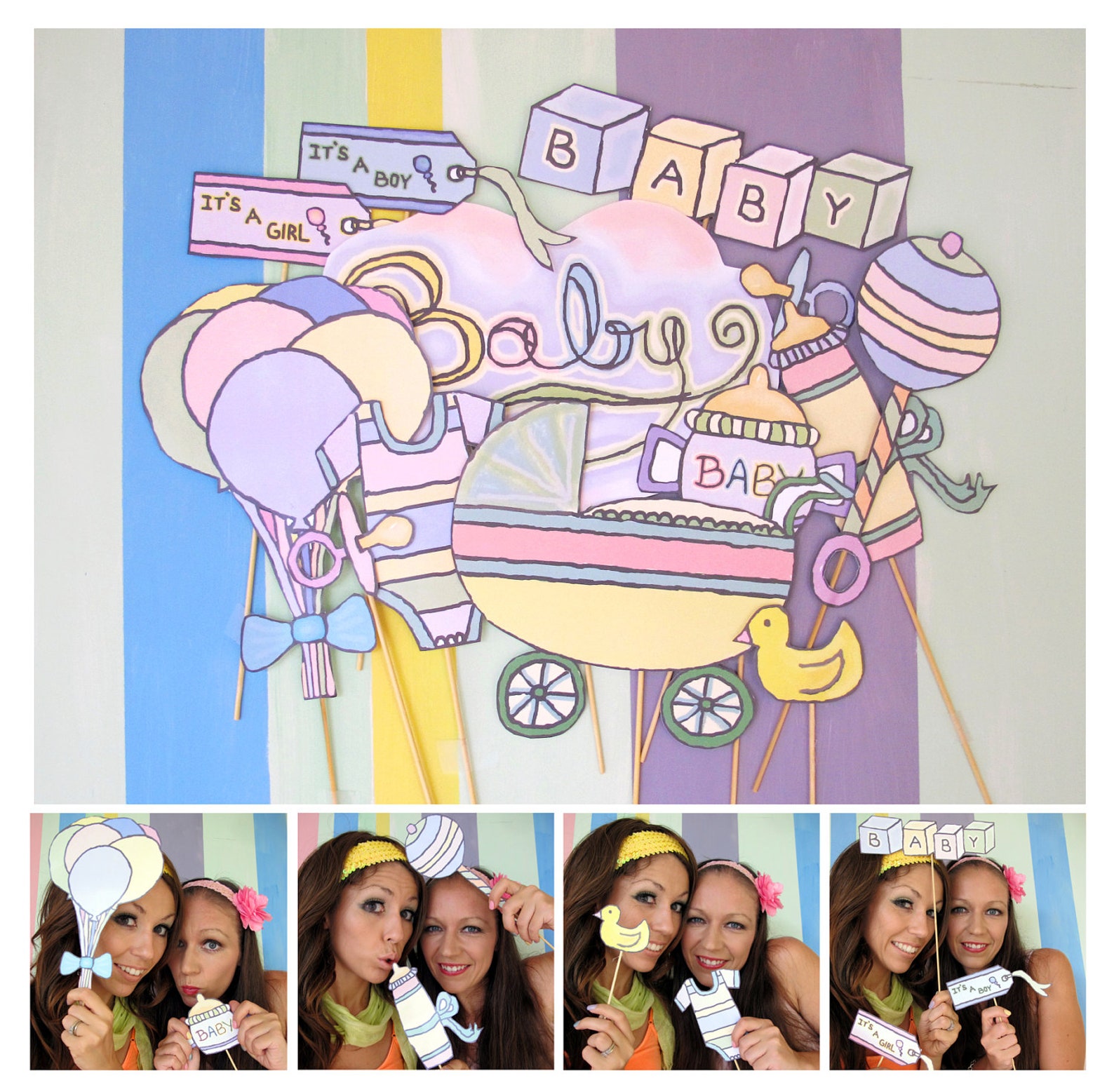 Pastel Baby Photo Booth Props - Perfect for a Baby Shower or a Welcome ...