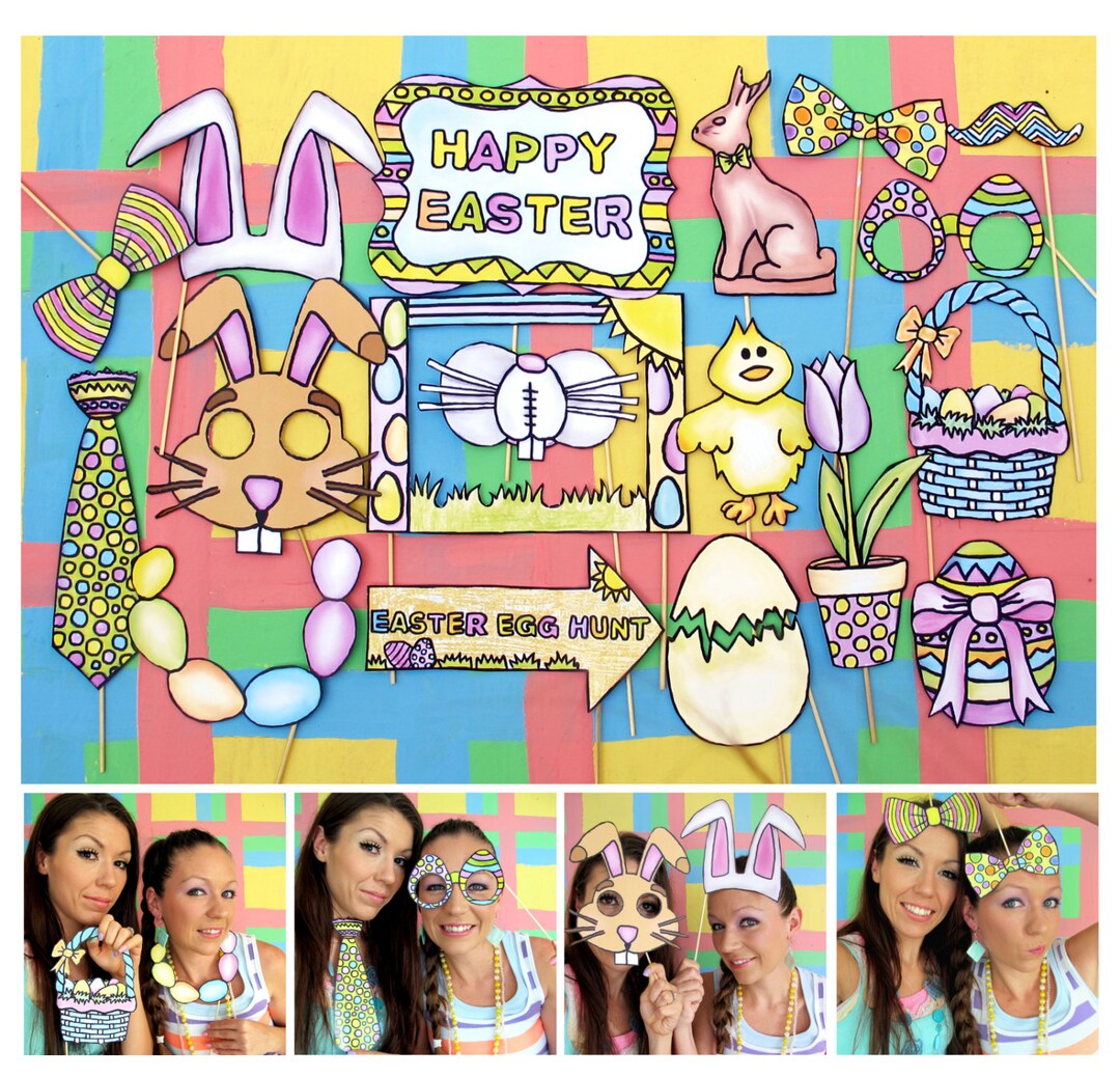 Easter Photo Booth Props (updated) Perfect for an Easter Egg Hunt or a ...